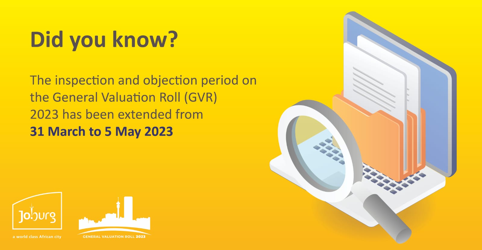 Inspection & Objection period extended by City of Johannesburg - Rates ...